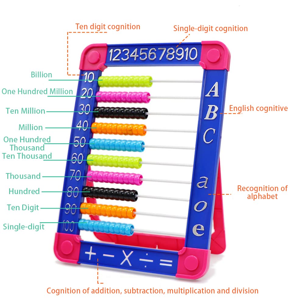 LIZHOUMIL Children Abacus Math Toy Multifunctional Preschool Learning Educational Counting Tool for Kids Kindergarten Students Gift Random Color Random Color