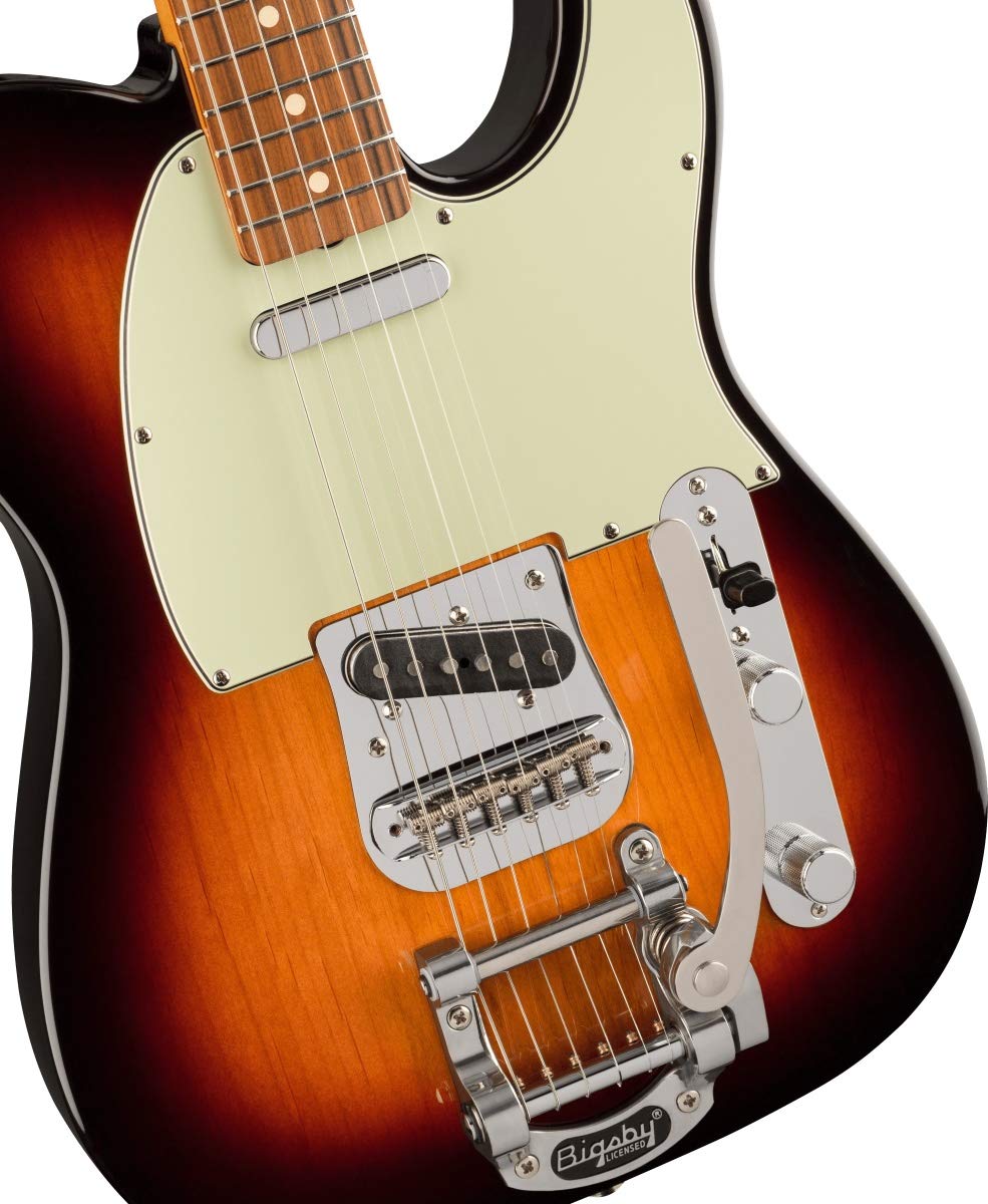Fender Vintera 60s Bigsby Telecaster Electric Guitar, with 2-Year Warranty, 3-Color Sunburst, Pau Ferro Fingerboard