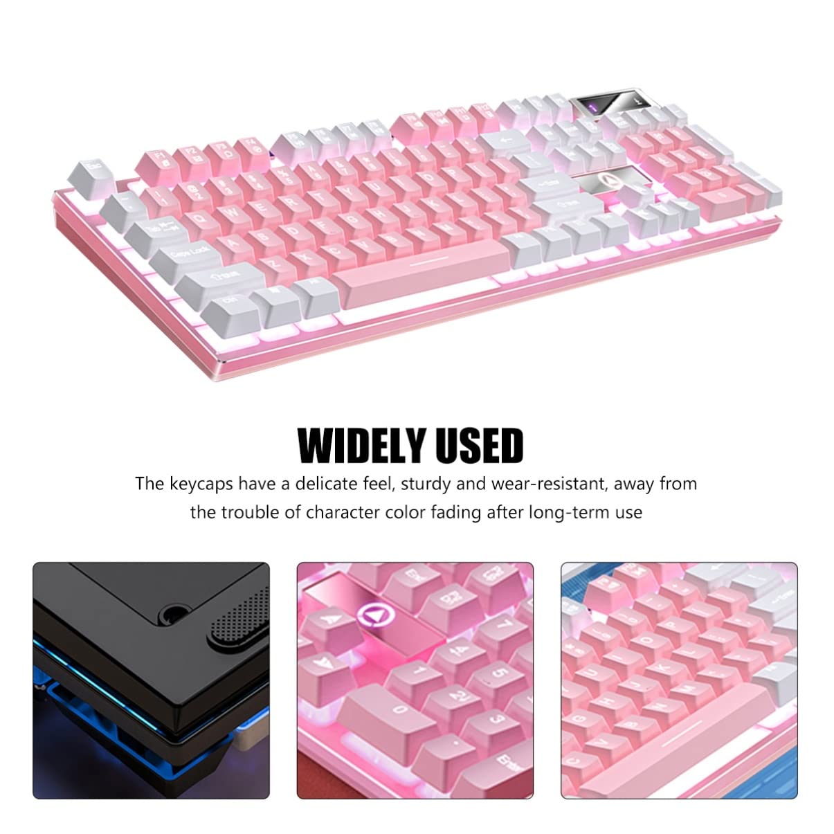 SOLUSTRE 104 Hardware Ultra Compact Keyboard Mechanical Electronic RGB Keyboard Private Model Computer Wired Keyboard USB Wired Keyboard Wired k500 Accessories Mechanical Feel Shine abs