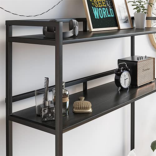 Novogratz Beverly Over-The-Bed Storage for Twin & XL Twin Beds, Black Oak