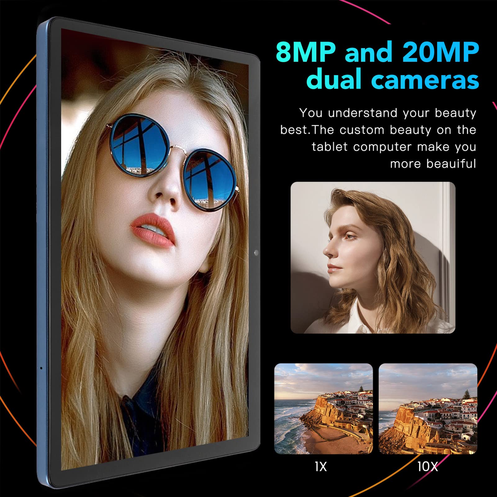 GOWENIC 10.1 Inch Tablet, Android 11 Tablet with 1920x1200 IPS HD Touch Screen, 12GB RAM 256GB ROM, 512GB Expandable, 8MP and 20MP Dual Cameras, WiFi Bluetooth, Blue