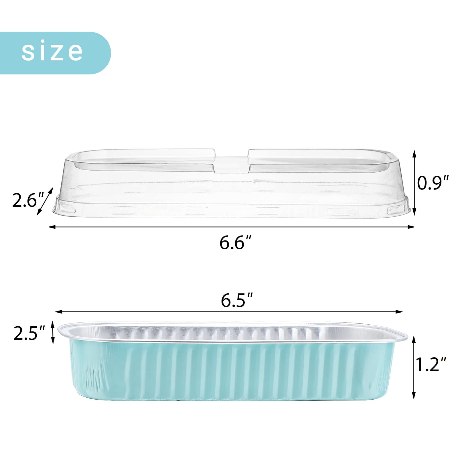 EUSOAR Aluminum Foil Cupcake Liners, 50pcs 5 Mixed Colors 6.8oz 6.5"x2.5"x1.2" Disposable Foil Ramekins Pan Tin with Lids,Cupcake Baking Cups Containers, Cheesecake Creme Brulee Ramekins Pan