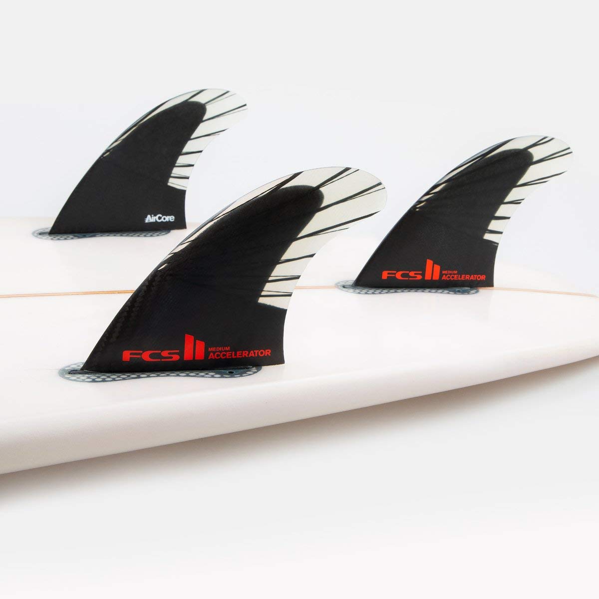 FCS II Accelerator Performance Core Tri Fin Set - Black/Red - Medium