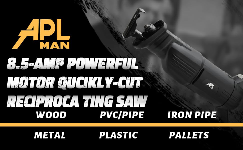 Reciprocating Saw,8.5 Amp Motor,Quickly Cut Depth in Wood and Metal Cutting By 1020W,3/4"(28mm) Stroke Length, 2800SPM and 6" Max.