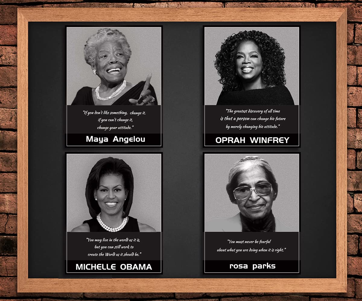 Feminism Black history, Motivational language, Wall Art Prints classroom Studio Office Decor,set of 4, 8 X10 ins UNFRAMED12