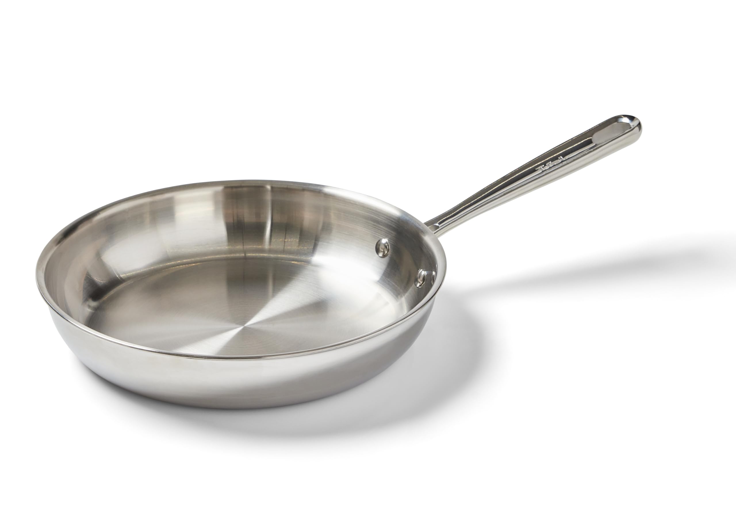 T-Fal Pro Tri-Ply Stainless Steel Fry Pan 10 Inch, Induction Compatible, Oven Safe 500F, Fast & Even Heat, Professional Quality & Durability, Frying Pan, Skillet, Cookware, Dishwasher Safe, Silver