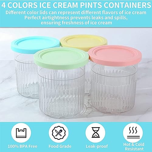 REMYS Creami Deluxe Pints, for Ninja Creami Pint Containers,24 OZ Pint Containers with Lids Safe and Leak Proof Compatible NC500,NC501 Series Ice Cream Maker