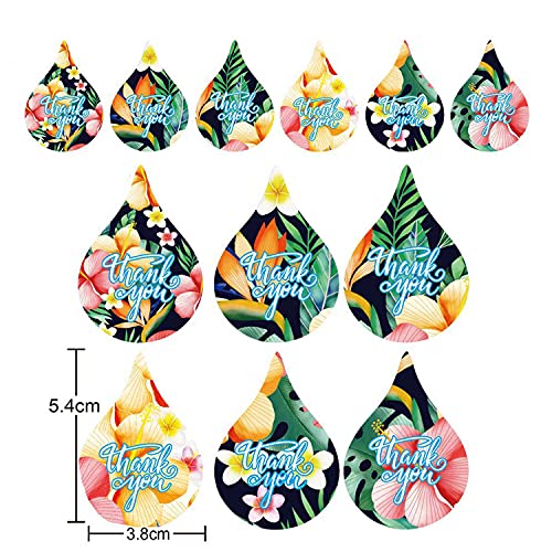 Drop-Shaped Thank You Sticker roll, Business Sticker, Bubble Envelope and Gift Bag Packaging Label, 500 Labels, Each 1.5 inches in Diameter, 6 Different Patterns (500pcs / 6style)