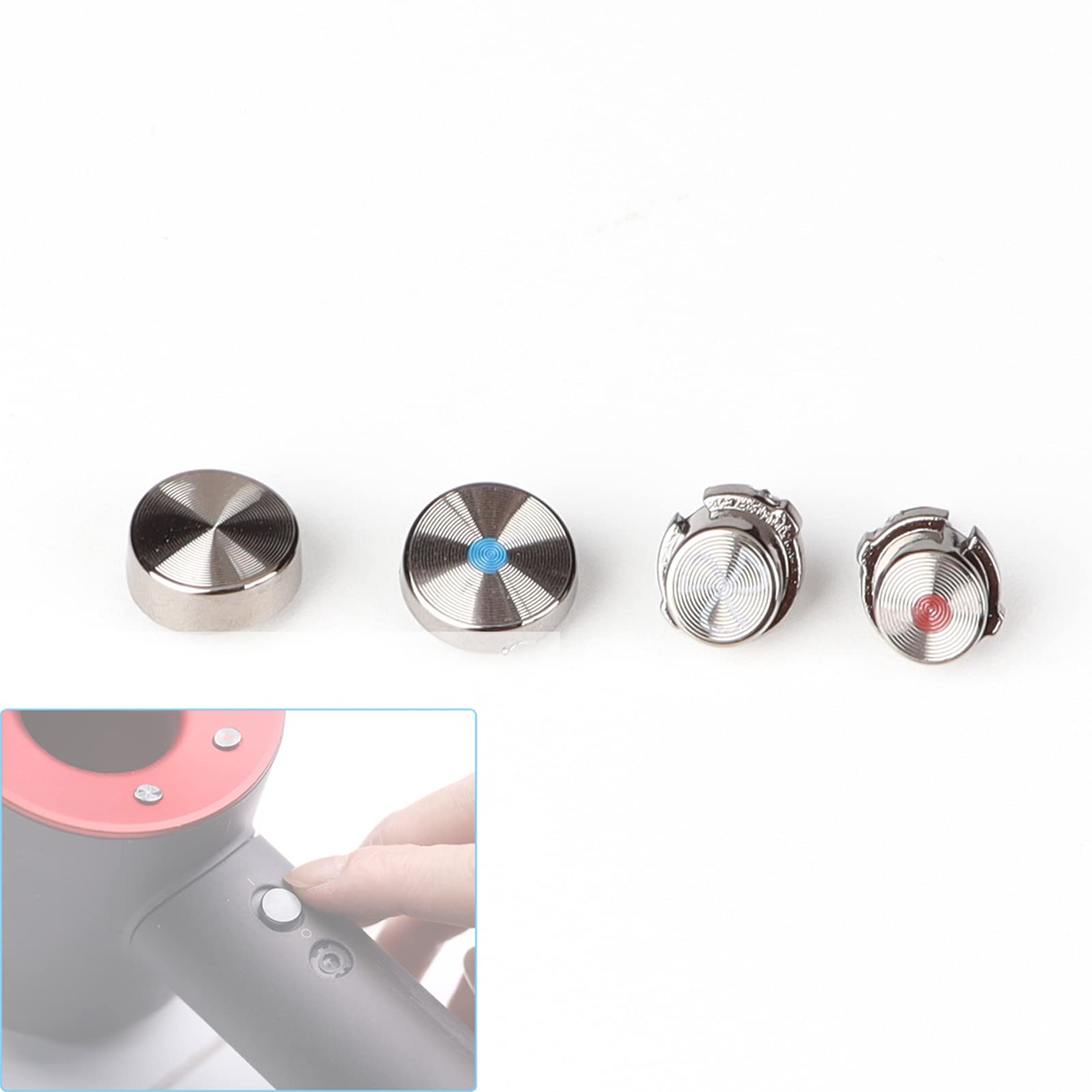 Lveofielygi 4Pcs Replacement Switch Buttons Compatible with Dyson Hair Dryer HD01 HD02, HD03, HD04, HD08, Control Buttons Repair Accessories Parts