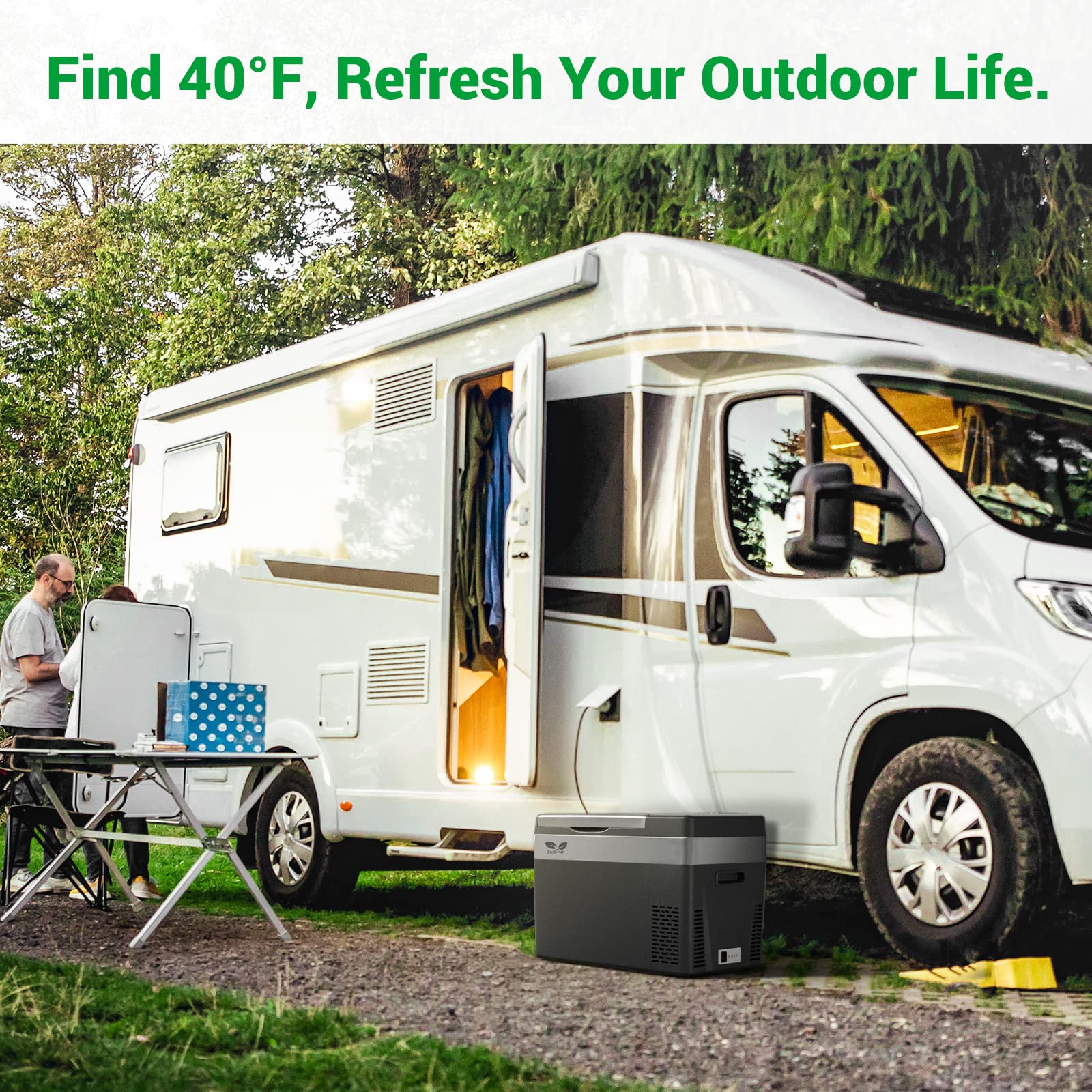 F40C4TMP Portable Refrigerator, 30 Quart (28L) 12 Volt Freezer, (-7.6℉~50℉) Compressor Fridge For Car with 12/24V DC & 110V AC, Suitable For Van, Truck, Vehicles, RV, Road Trip, Camping, Outdoor, Home