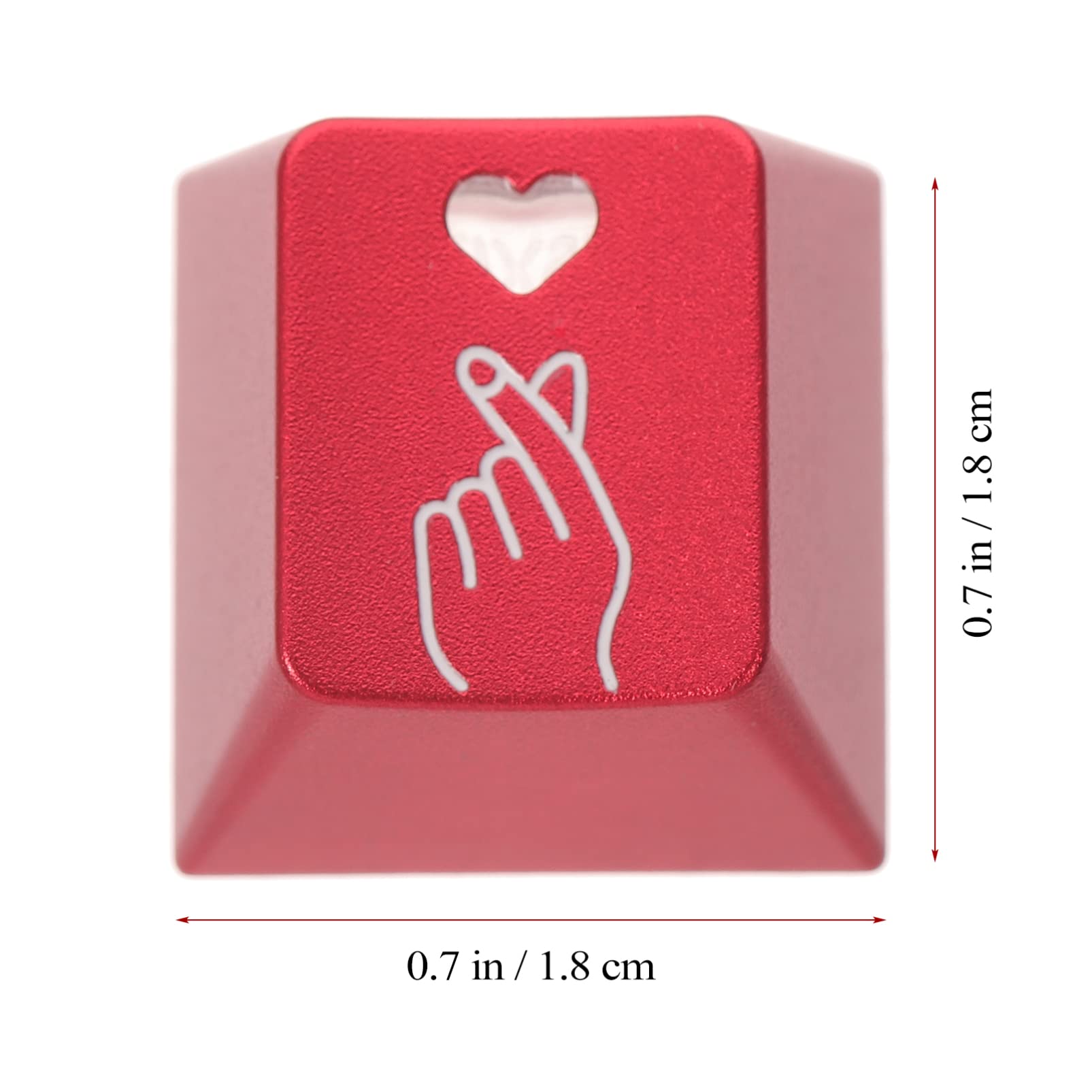 SOLUSTRE Mechanical Keyboard Key Metal keycap Decked keybaord red Heart keycap Decorative keycap mechanicalkeyboard Keyboard Enthusiasts keycap Aluminum Alloy Game Console Personality