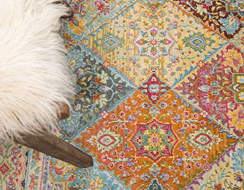 Unique Loom Baracoa Collection Area Rug - Marta (5' 5" x 8' Rectangle, Multi/ Burgundy)