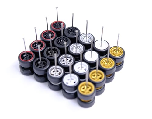 Mixed/Random Real Riders Wheels Rims Tires Set for 10 Cars for Hot Wheels/Macthbox 1/64 Scale