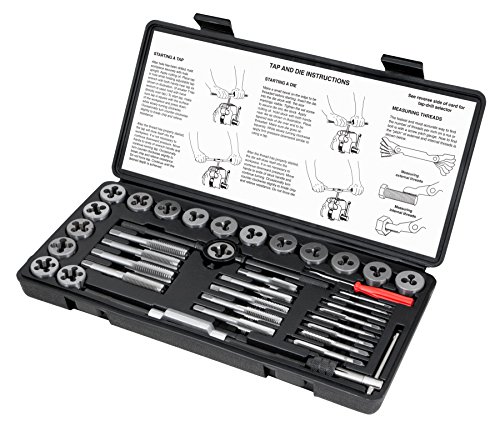 Performance Tool W4002DB 40-Piece Metric Tap And Die Set | Coarse and Fine Threads | Essential Threading Rethreading Tool Kit with Accessories and Storage Case