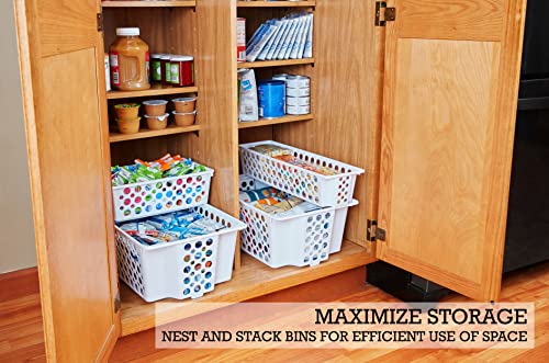 Organize Your Home Short Slide-It Baskets, 2 Pack, Stacking and Sliding Modular Storage, Great Organizing Bins for Pantry, Closet, Bedroom, Office, and all Storage, 14” x 8.9” x 4.5”
