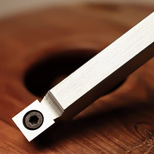 Mini Carbide Tipped Wood Lathe Turning tools Combo set Rougher Detailer Finisher with Wood Handle and Diamond Round Square Carbide Inserts,3pcs