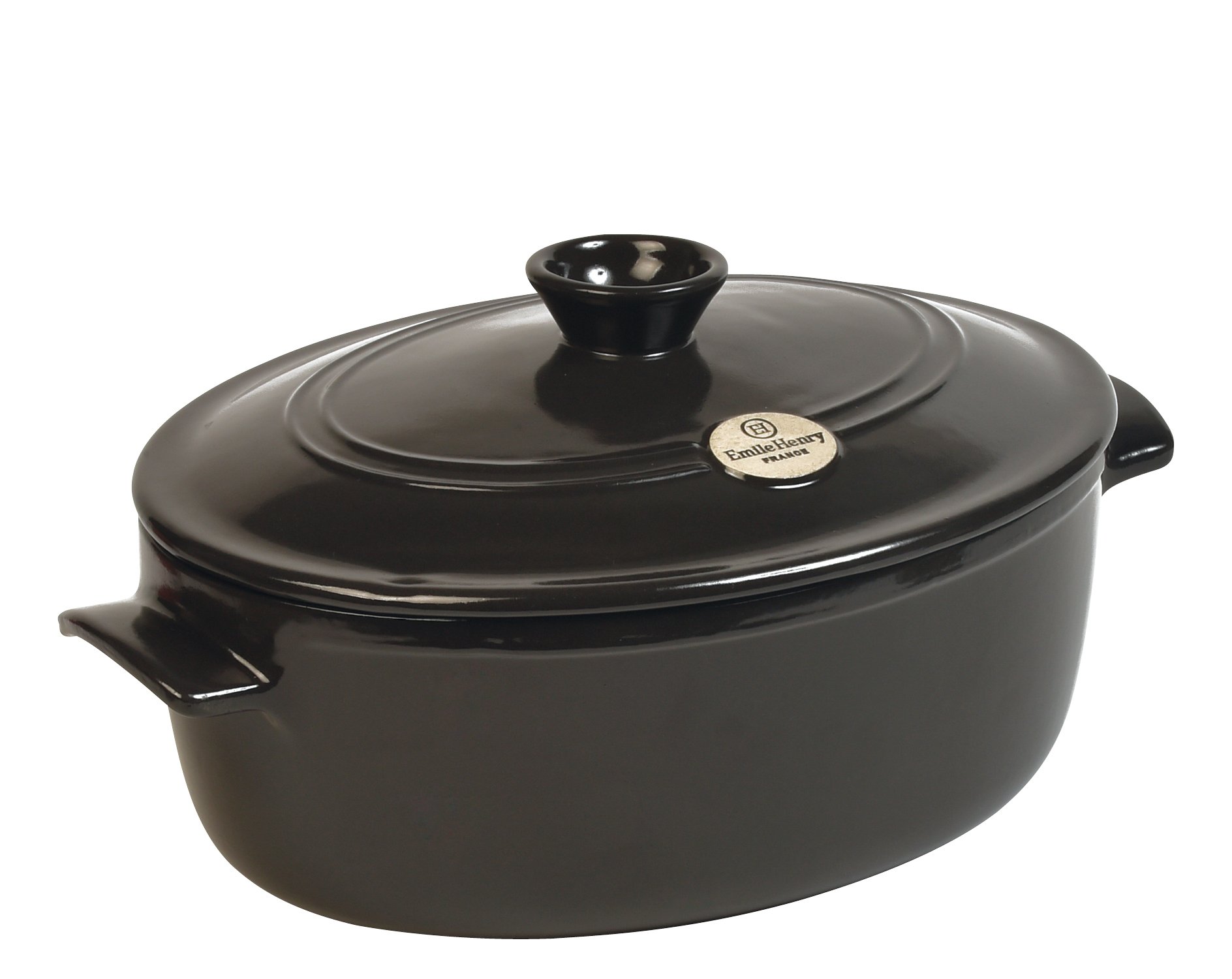 Emile Henry Made In France Flame Oval Stewpot Dutch Oven, 6.3 quart, Burgundy
