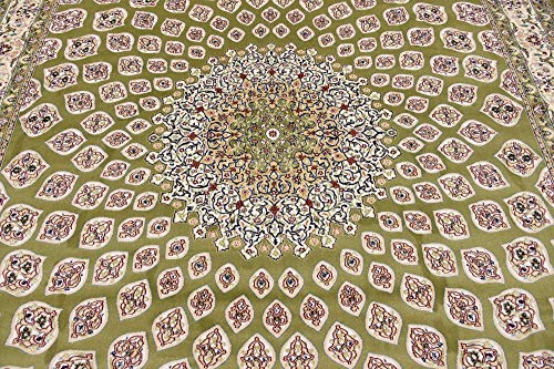 Unique Loom Narenj Collection Classic Traditional Textured Medallion Pattern Design Area Rug, 8' x 10' Rectangle, Green/Blue