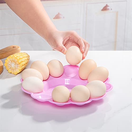 Egg Basket 4pcs 12 Grids Egg Holder Trays Creative Plastic Egg Shelf Case Organizer Refrigerator Egg Racks Container Random Color