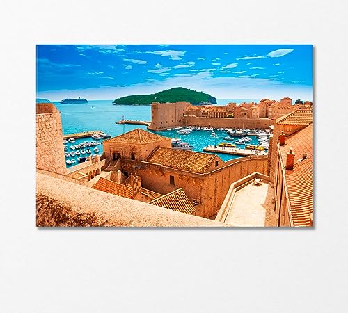 Dubrovnik Seaport Croatia Canvas Print 3 Panels / 36x24 inches