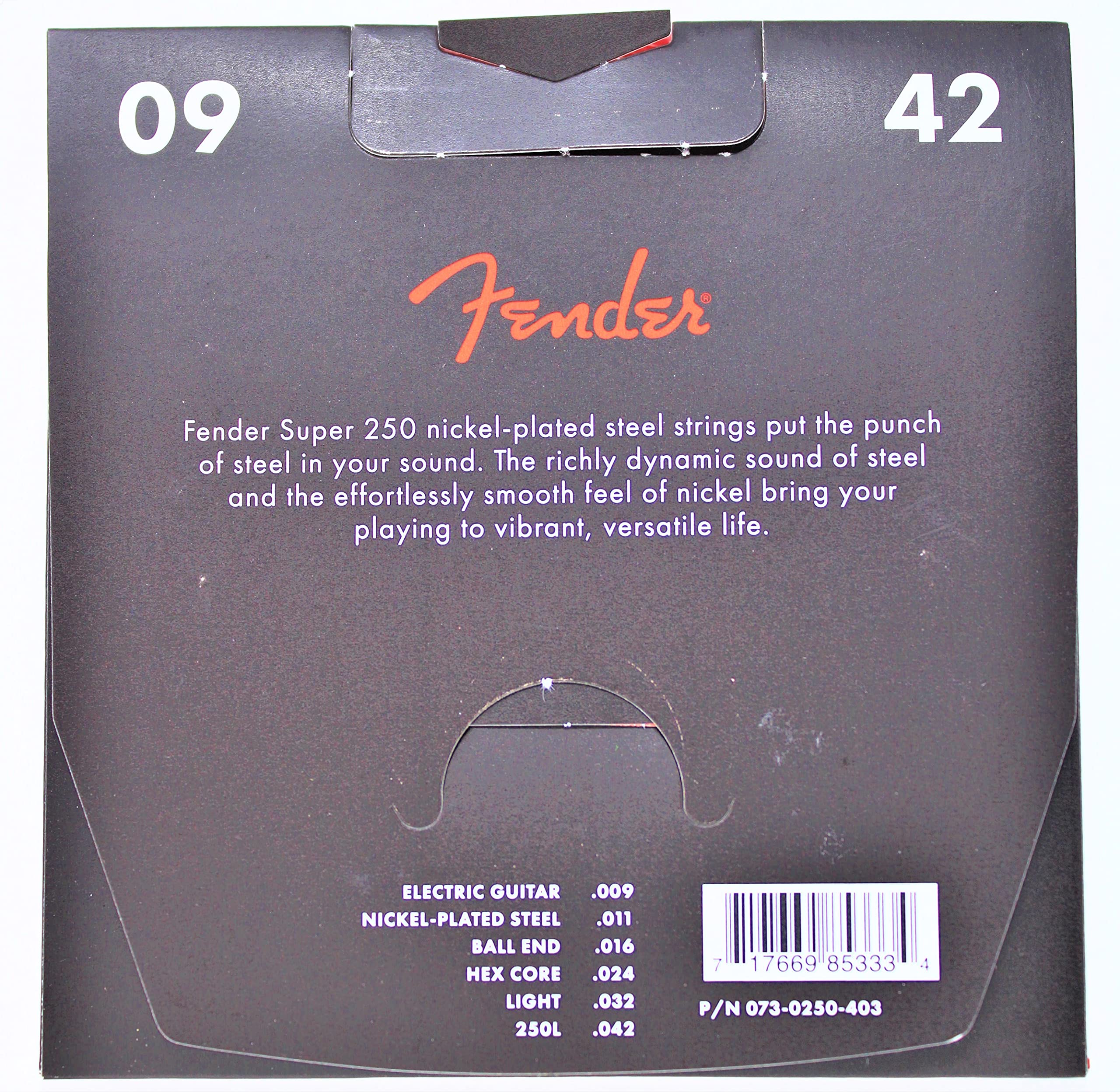 Fender 250L NPS Light 9-42 Electric Guitar Strings 5-PACK