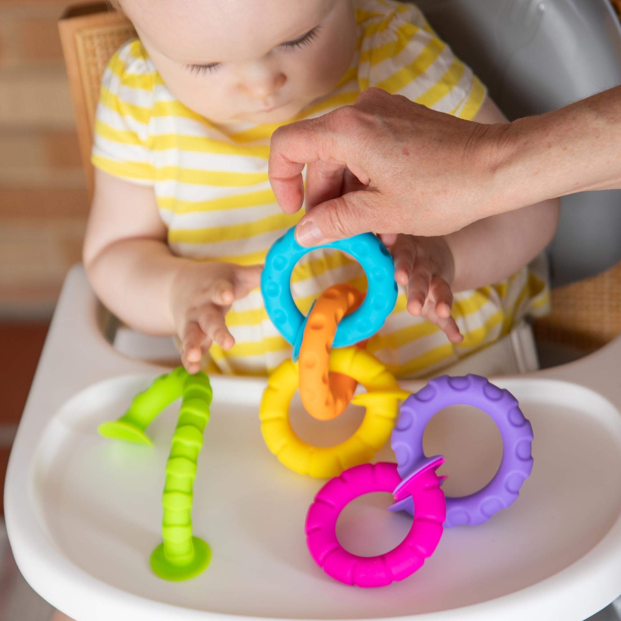Fat Brain Toys Ringlets - pipSquigz Ringlets teether Baby Toys & Gifts for Ages 1 to 7