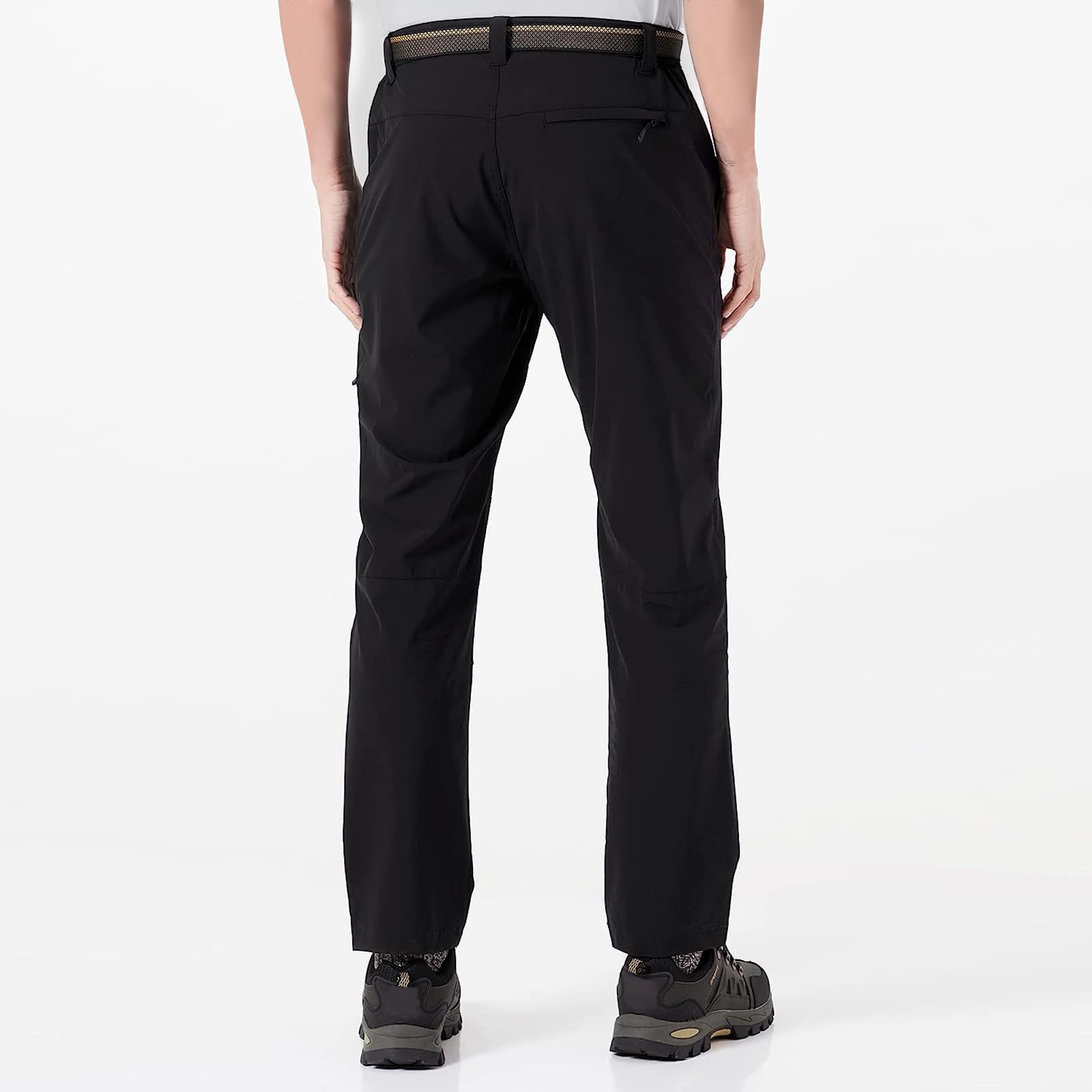 FEIXIANG Men's Hiking Pants Lightweight Tactical Cargo Pants Quick Dry Outdoor Waterproof Hiking Pants with 4 Zip Pockets Black