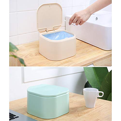 FEEGAR 5 Colors Mini Trash Can Zero Waste Kitchen Recycle Bin Car Trash Bin Desktop Dustbin Plastic Waste Bin Garbage Bin Rubbish Bin Trash Can Bedroom (Color : Yellow)
