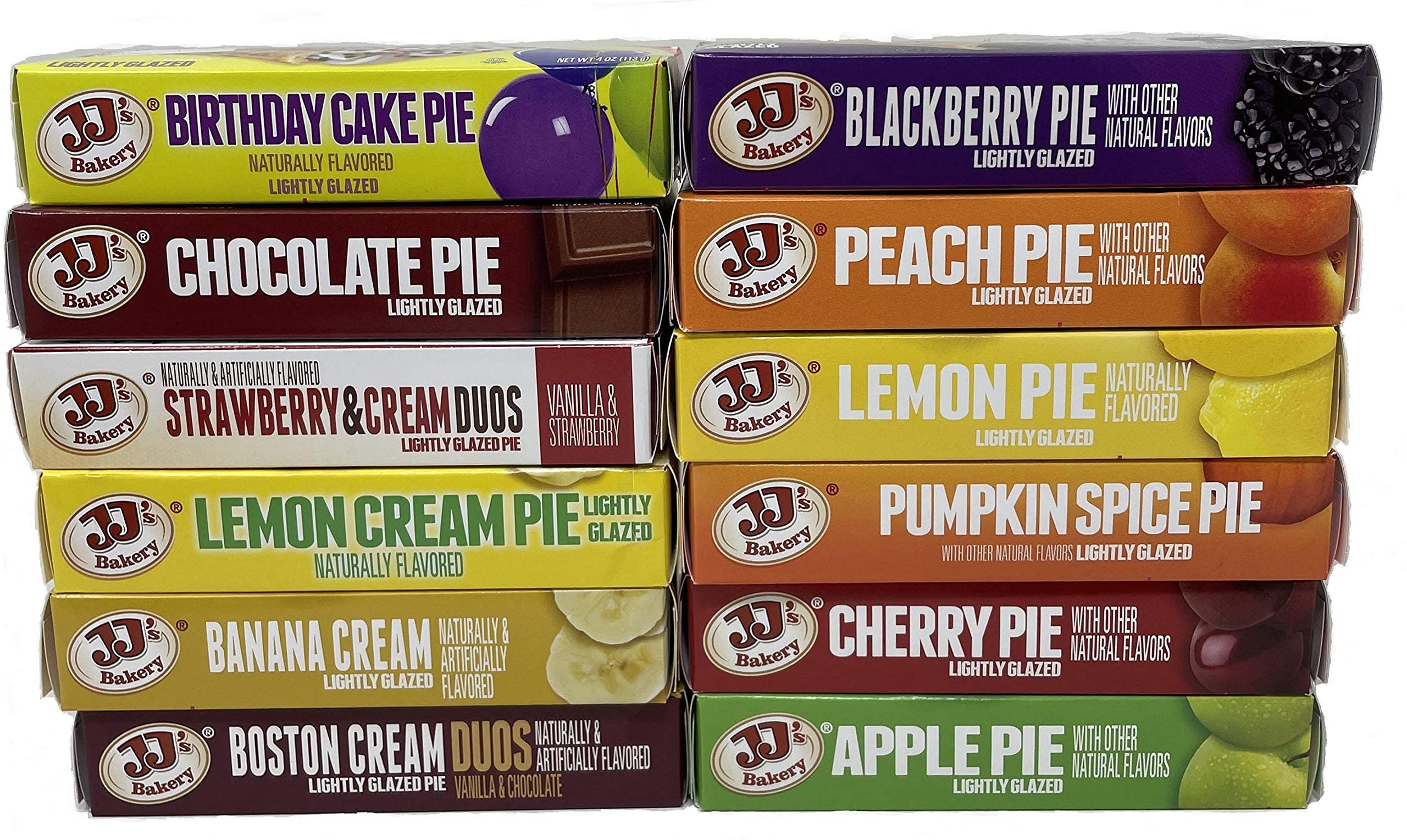 JJ's Bakery Ultimate Variety Pie Snack Pies, Individual Dessert, Fresh-Baked, Perfect for Snacks, Nut-Free, Kosher Parve, 4 Oz Each (Pack of 12)
