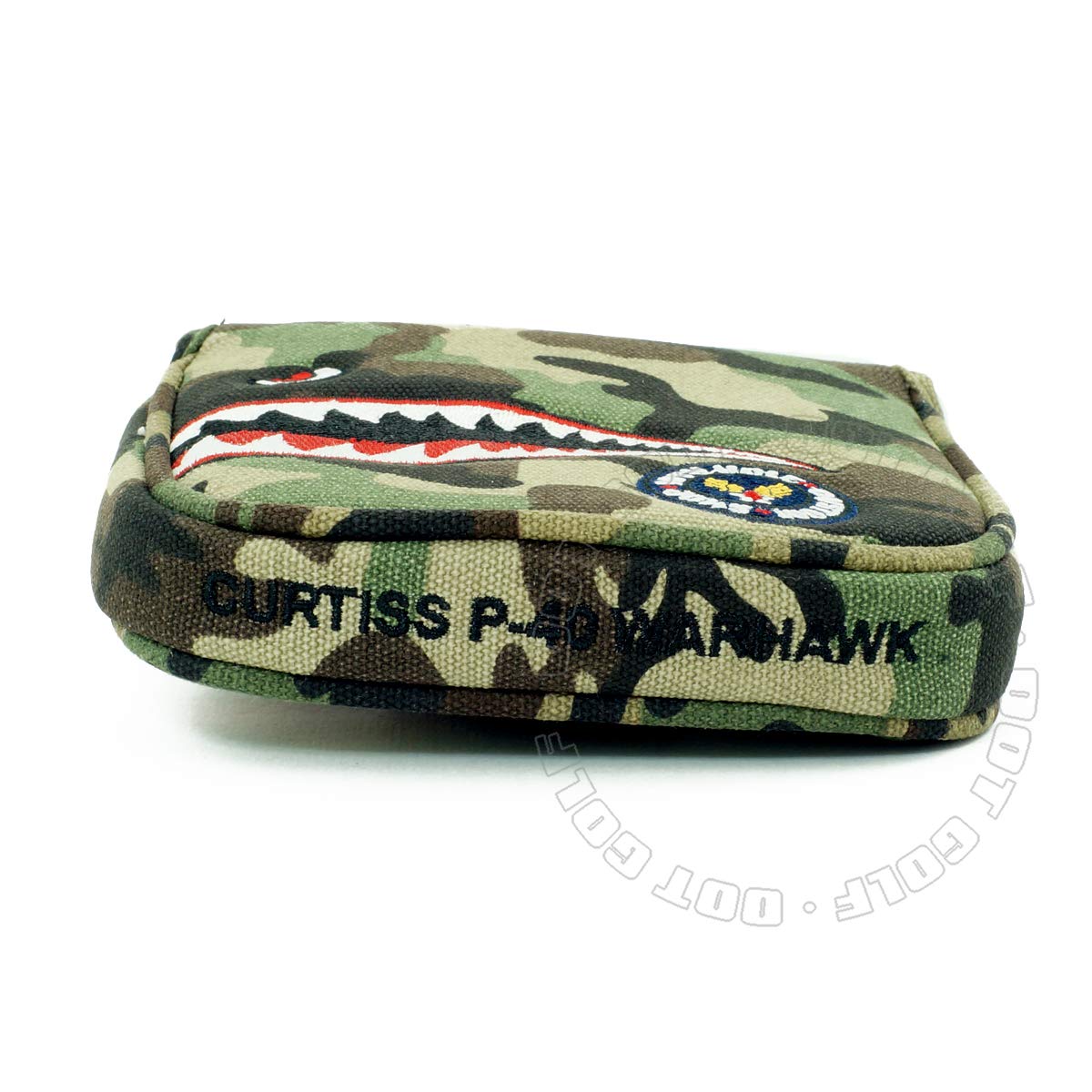 Fighter Plane High-MOI Mallet Putter Headcover, Heel Shaft, Camouflage, Golf Head Cover