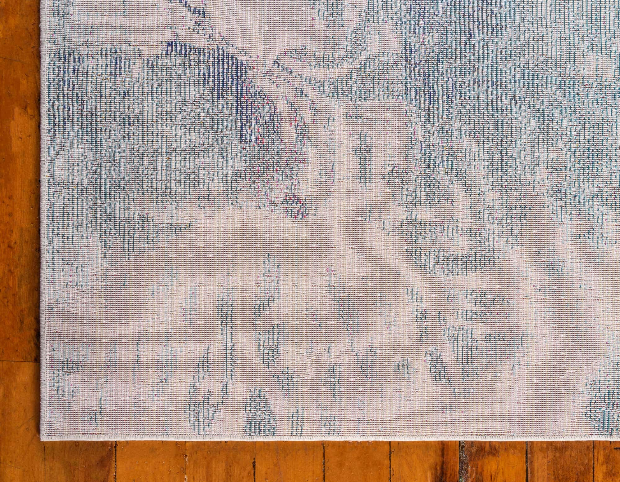 Unique Loom Positano Collection Coastal Modern Coral Lobster Shells Light Blue Runner Rug (2' x 7')