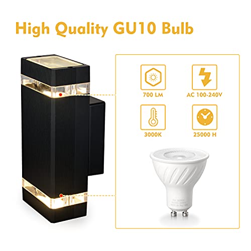 LMP LED Square Up and Down Lights Outdoor Wall Light,Body in Aluminum Waterproof Outdoor Wall Lamps,3000k 5W with Certificate ETL 1 Pack