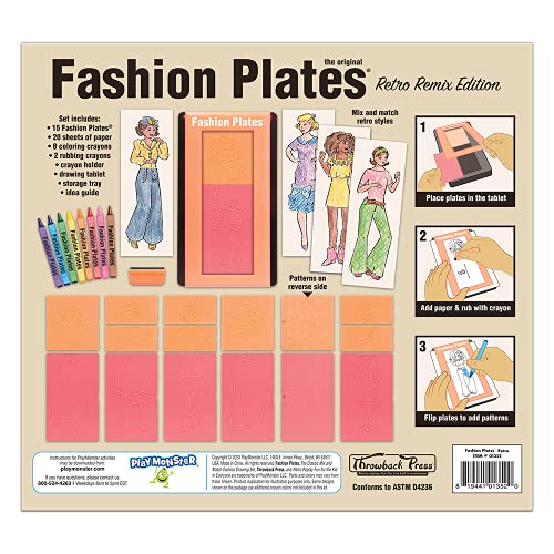 Fashion Plates — Retro Remix Edition — Mix-and-Match Drawing Set — Make 100s of Fabulous Fashion Designs — Ages 6+