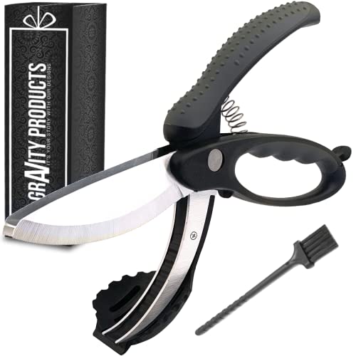 Toss and Chop Salad Tongs, Salad Chopper, Heavy Duty Kitchen Salad Scissors, Multifunction Double Blade Salad Cutting Tool (Black Salad scissor)