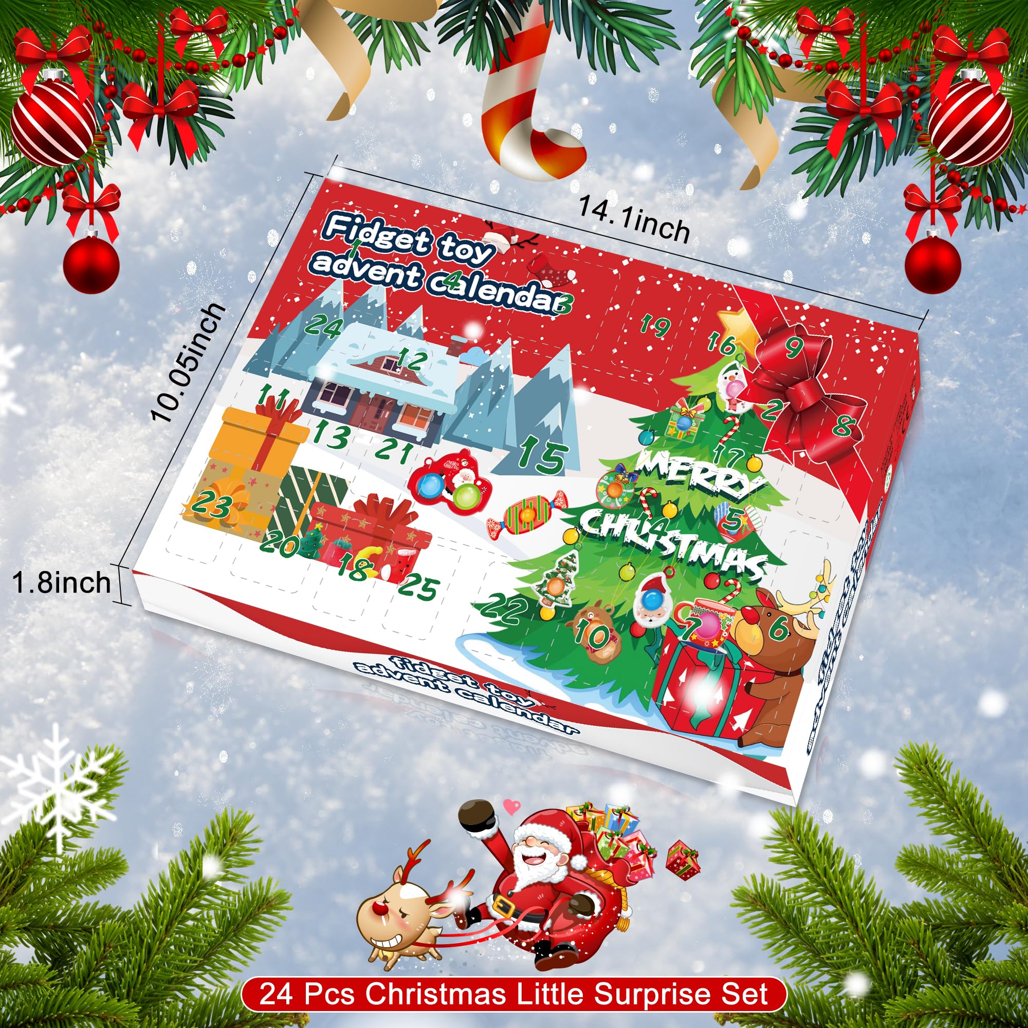Fidget Advent Calendar 2023 for Boys and Girls - The Ultimate Christmas Countdown Gift for Kids 3 Years and Up, Packed with Over 24 Exciting Surprise Accessories, Parent-Approved
