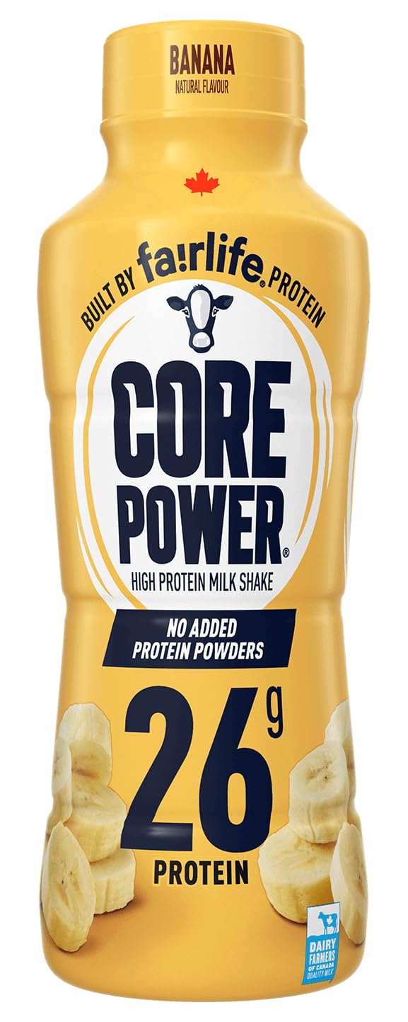 Fairlife Core Power 26g Protein Milk Shakes, Banana, (Pack of 6) Made with Canadian Milk (Shipped from Canada)