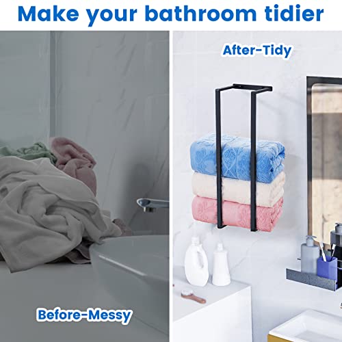Towel Racks for Bathroom - Towel Storage Rack Wall Mounted, Bathroom Wall Storage, Metal Bath Towel Holder for Washcloths or Bath Towels