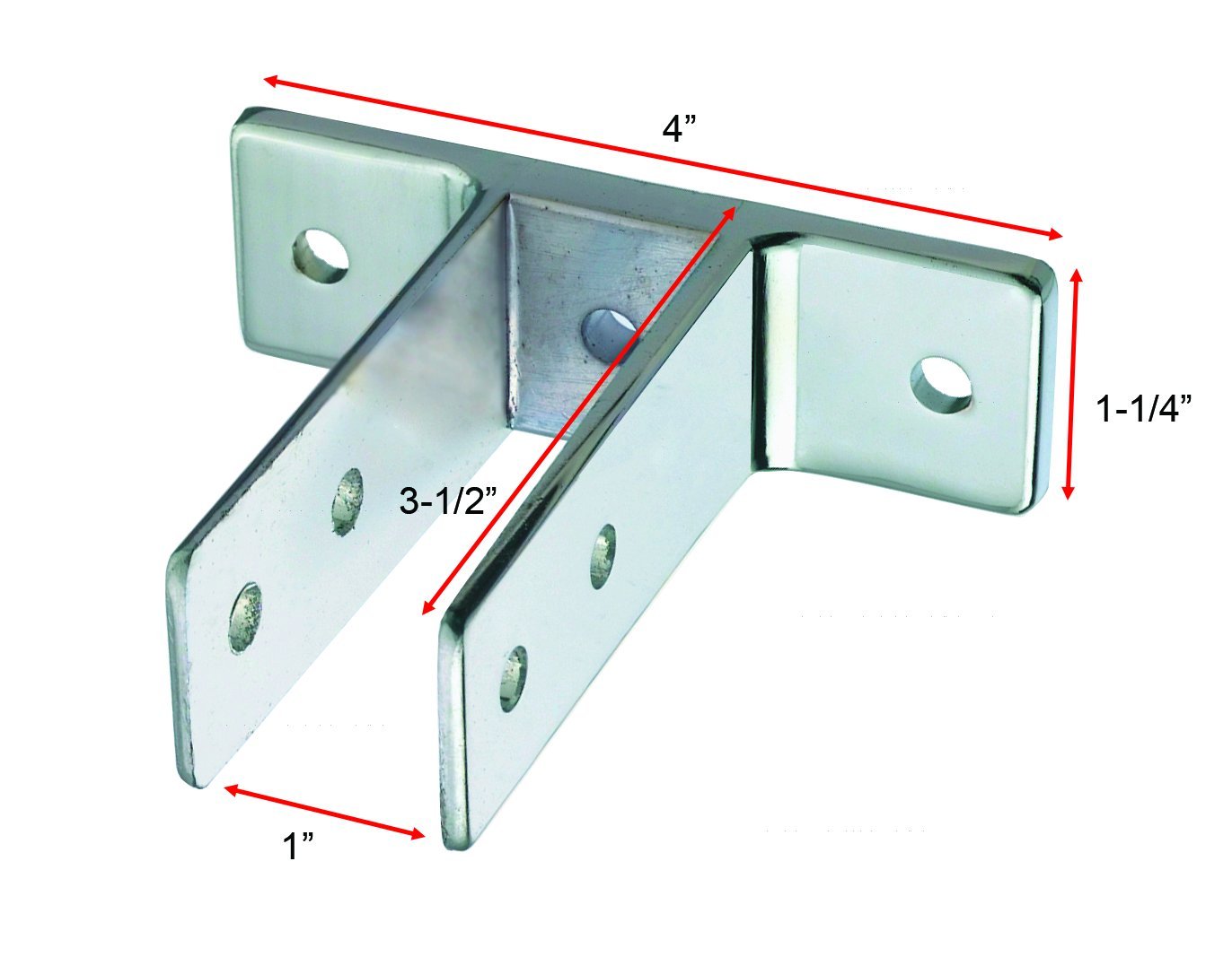 Harris Hardware 15516 Urinal Screen Pack 3 Polished Chrome Die Cast Zamac 2-Ear Urinal Screen Brackets for 1 in. Panels with Fasteners