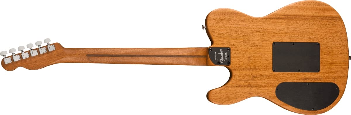 Fender American Acoustasonic Telecaster All-Mahogany Acoustic Electric Guitar, Bourbon Burst, Ebony Fingerboard, with Gig Bag