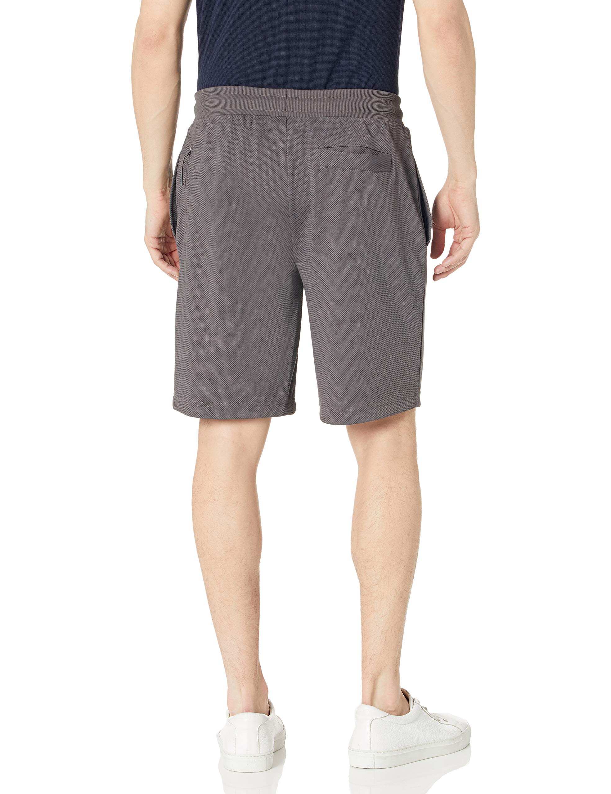 GUESS Men's Active Logo Drawstring Shorts, Ash Coal, X-Large