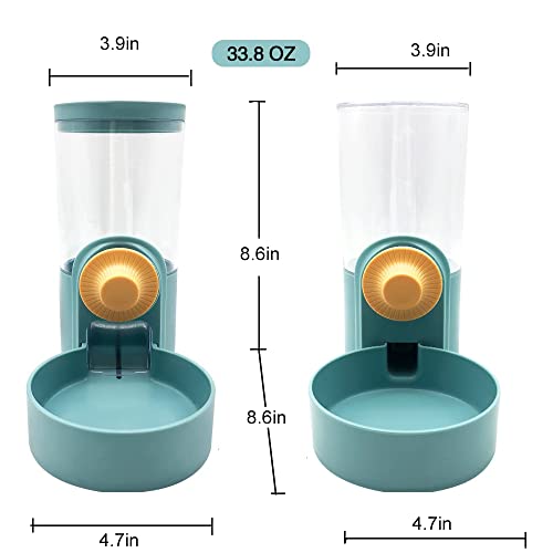 Pet Dog Cat Hanging Automatic Feeders Drinking Bowls 40oz,2 PCS Auto Gravity Pet Feeder and Water Set, Cage Pet Feeding Bowls Dispenser for Cats Dogs Puppy, Rabbit Hamsters Chinchilla Hedgehog Ferret