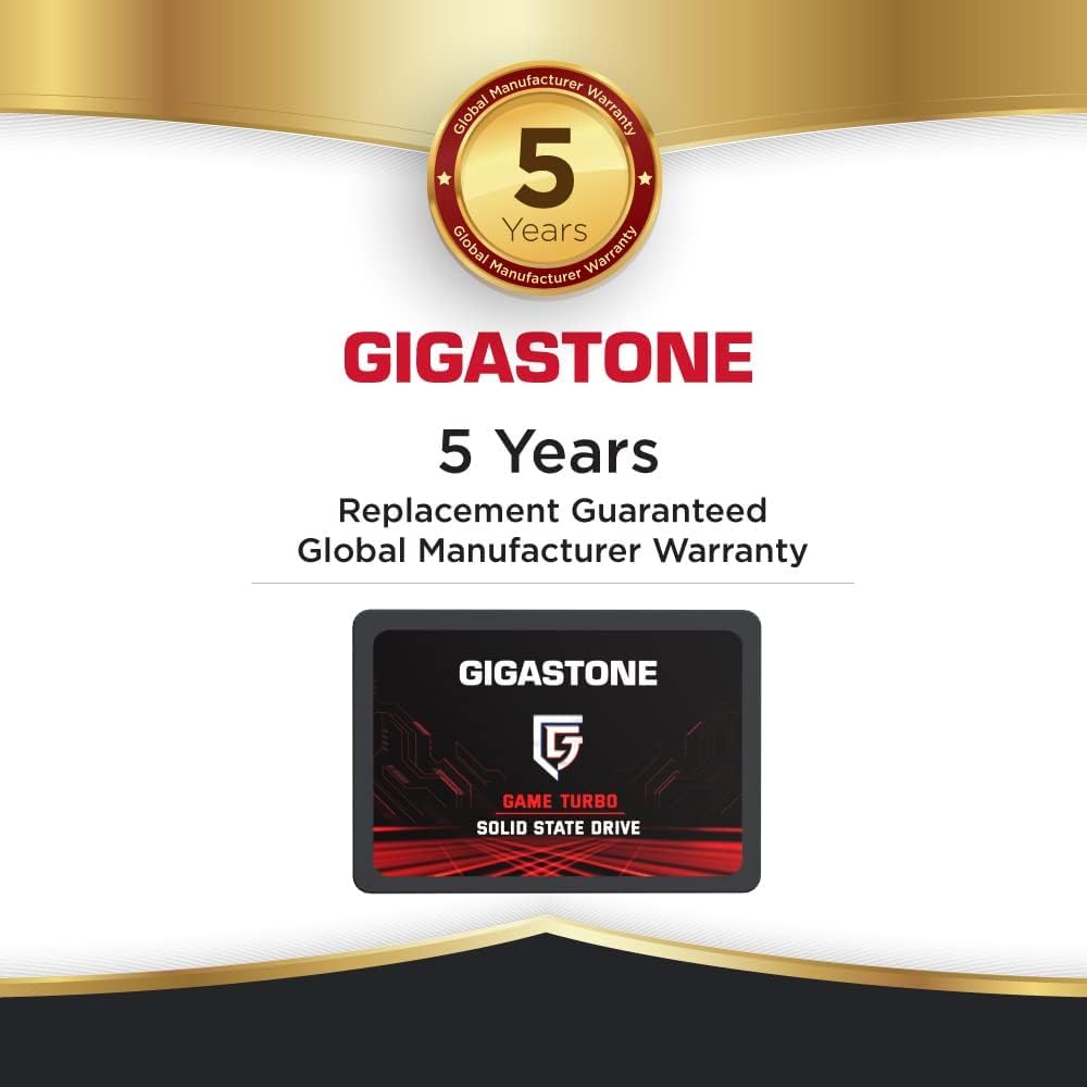 Gigastone SATA SSD 256GB (2-Pack) 2.5 inch SSD 520MB/s Upgrade Laptop PC Memory and Storage PS4 HDD Replacement 2.5" Internal Solid State Hard Drives SATA III SLC Cache 3D NAND Game Turbo Performance
