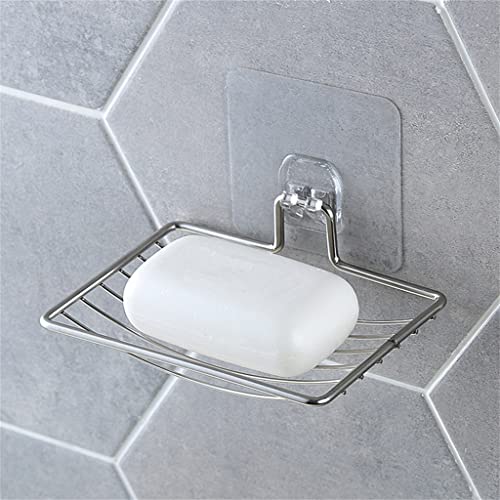 HALOU Silver Bathroom Vacuum Paste Soap Holder Cup Box Dish Soap Storage Saver Shower Tray Bathroom Accessories