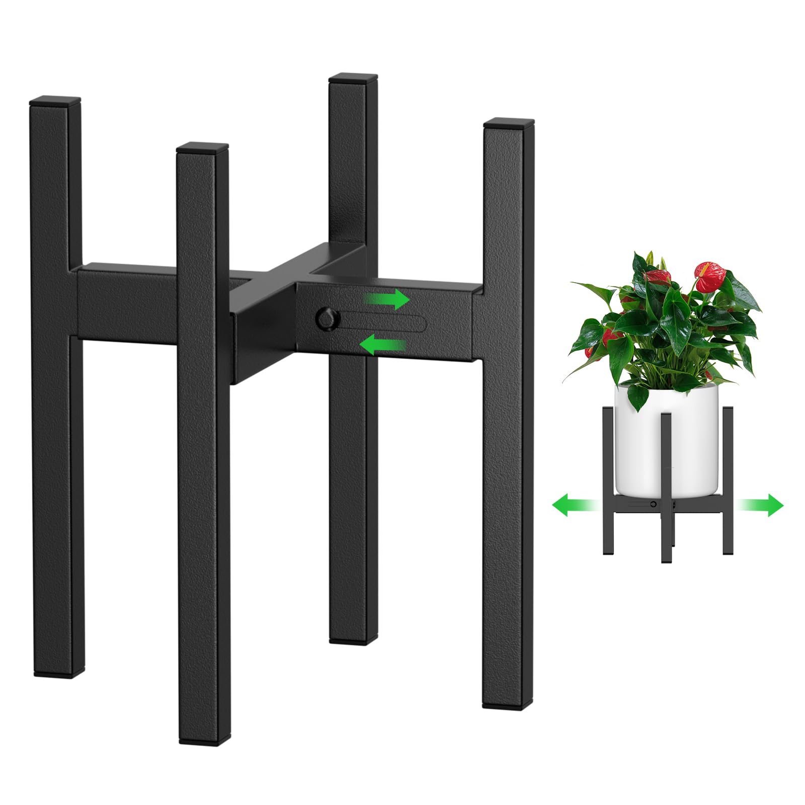 FIASON Adjustable Metal Plant Stand - Plants Holder Fits for 8-14 Inches Planter Flower Pots Indoor Outdoor ( Pot & Plant Not Included) -1 pack