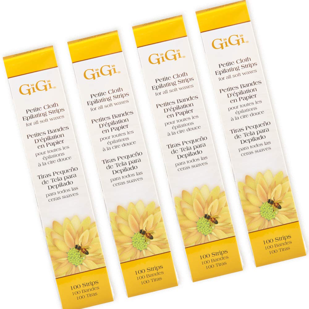 GiGi Petite Cloth Epilating Strips for Soft Hair Removal Wax, 100 strips x 4 pack