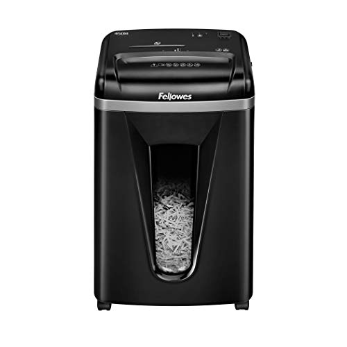 Fellowes 450M 9-Sheet Micro-Cut Paper and Credit Card Shredder with SilentShred (4074001), Black