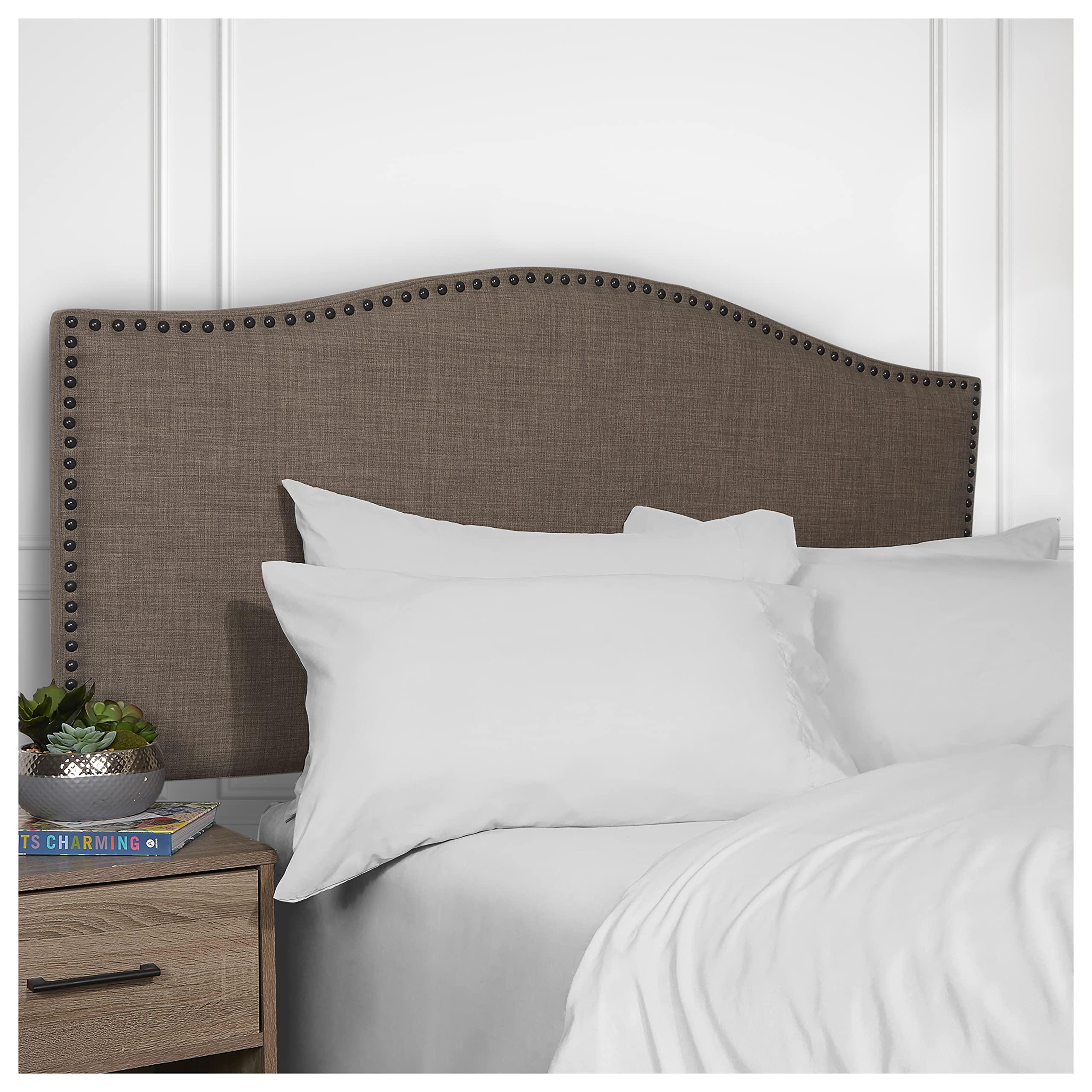Dwell Studio 100% Cotton Percale Sheet Set - Deep Pocket, 4 Piece - 1 Flat, 1 Deep Pocket Fitted Sheet and 2 Pillowcases, Crisp Cool and Strong Bed Linen (Queen, Dash Grey)