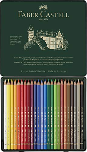 Faber-Castell 24 Piece Polychromous Colored Pencil Set in Metal Tin
