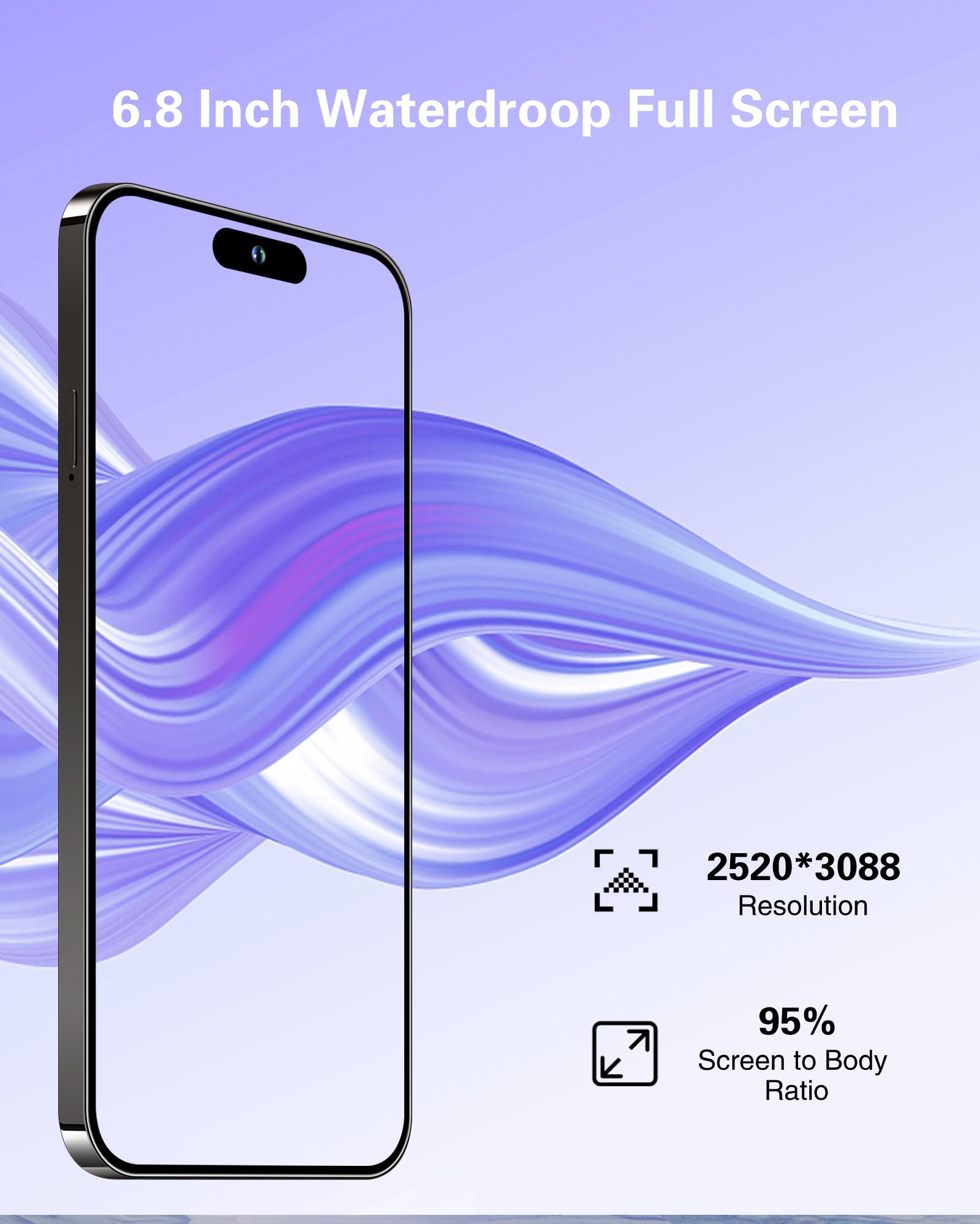 ExAchat A14 Pro Max 5g unlocked smartphone (Purple)