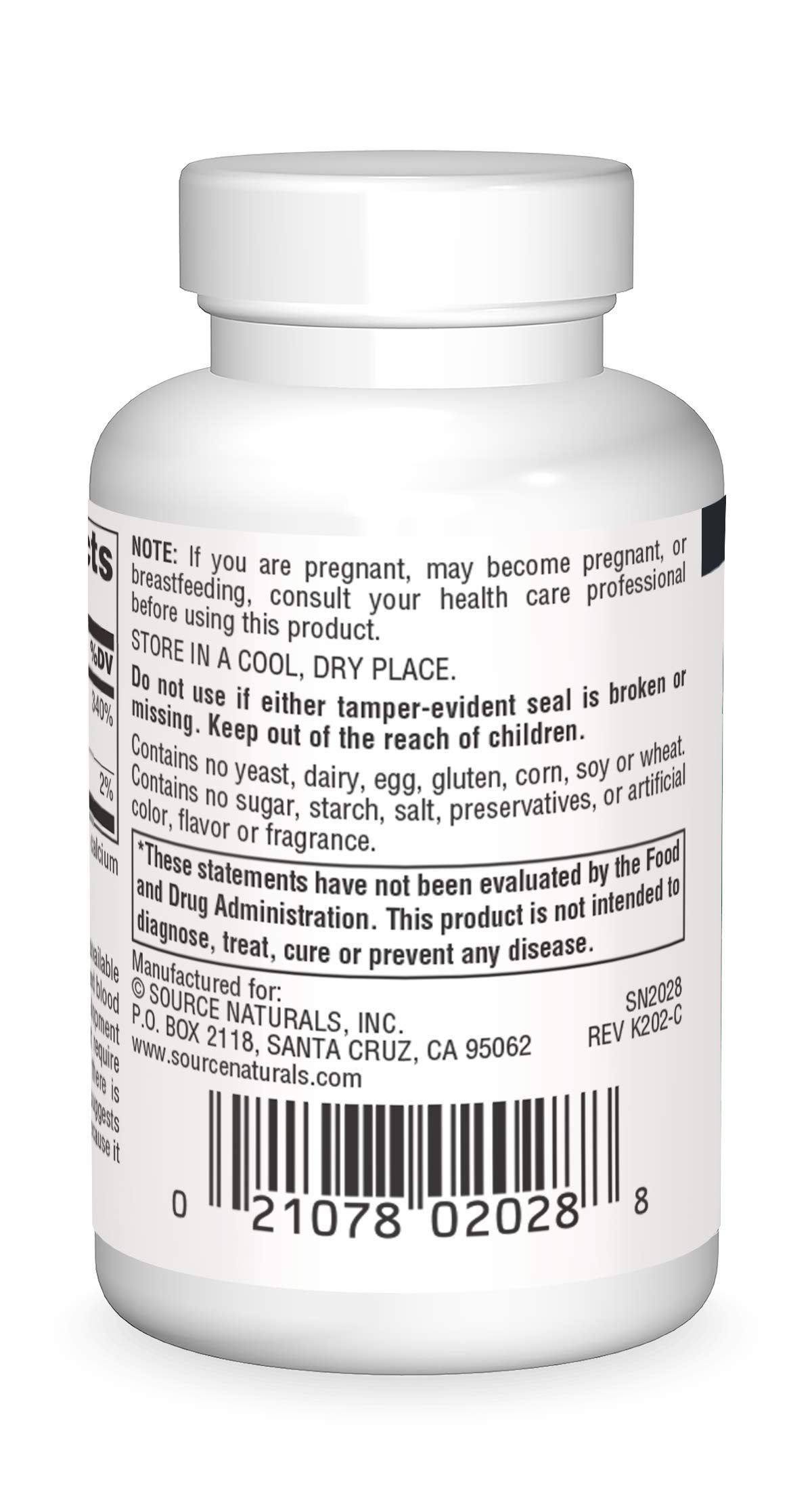 Source Naturals MegaFolinic, Bioactive Form of Folic Acid, 800 mcg - 120 Tablets